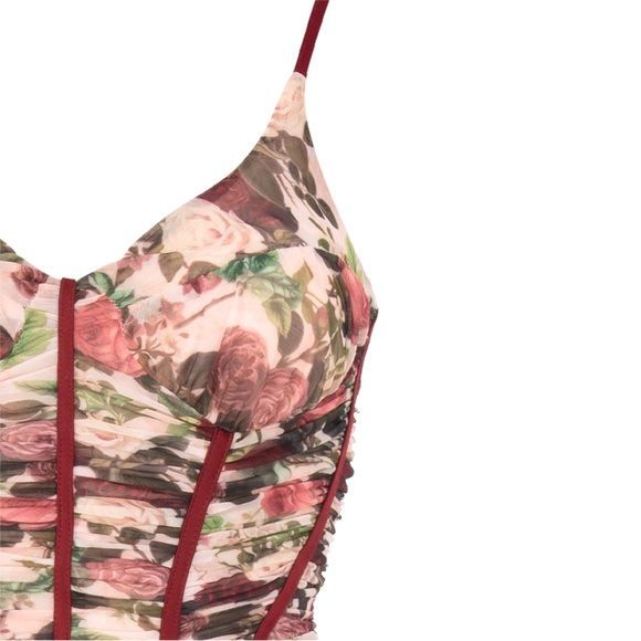 House of CB | Dresses | House Of Cb Sable Vintage Floral Ruched Corset ...